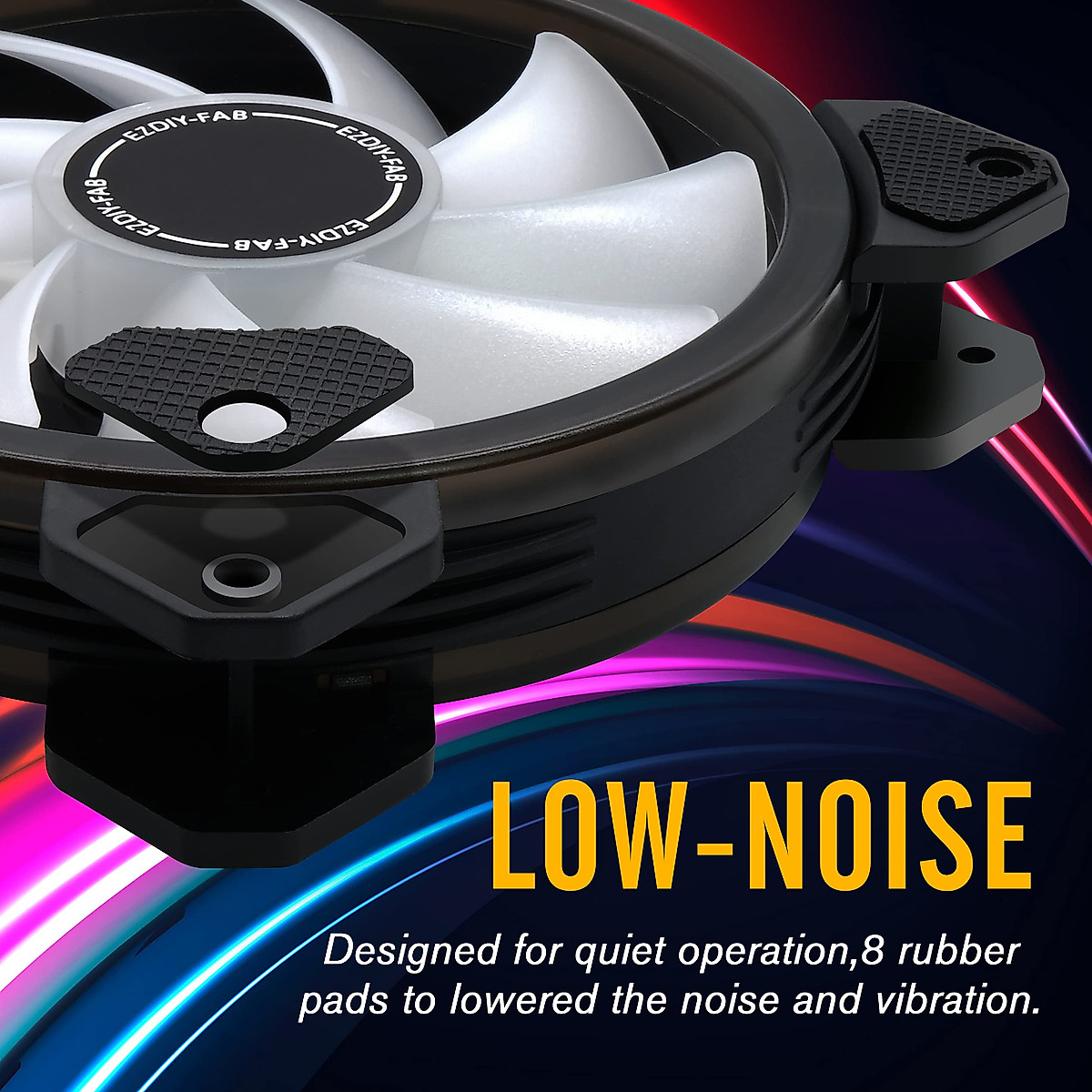 EZDIY-FAB 120mm Computer Case Fan,Motherboard Aura Sync Fan,High Airflow,Speed Adjustable, ARGB Fan with Fan Hub and Remote-5 Pack
