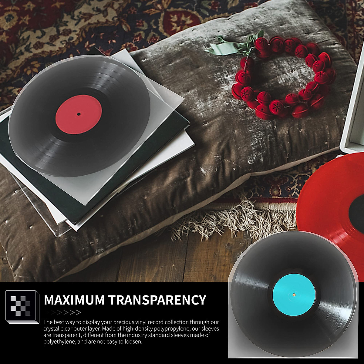 BUBM 50 pieces Inner LP Vinyl Record Sleeves Antistatic – 12 Inch Protective Vinyl Cover Sleeves