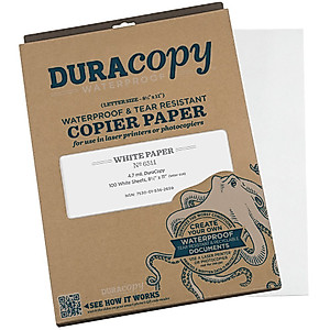 Rite In The Rain Waterproof (DURARITE) Copier Paper, 8 1/2" x 11", White, 100 Sheet Pack (6511)