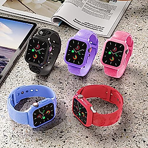 5 Pack Compatible with for Apple Watch Case 45mm 44mm Series 8/SE2/7/6/SE/5/4 Hard PC Thin Lightweight Protective Bumper Frame for iWatch, No Screen Protector