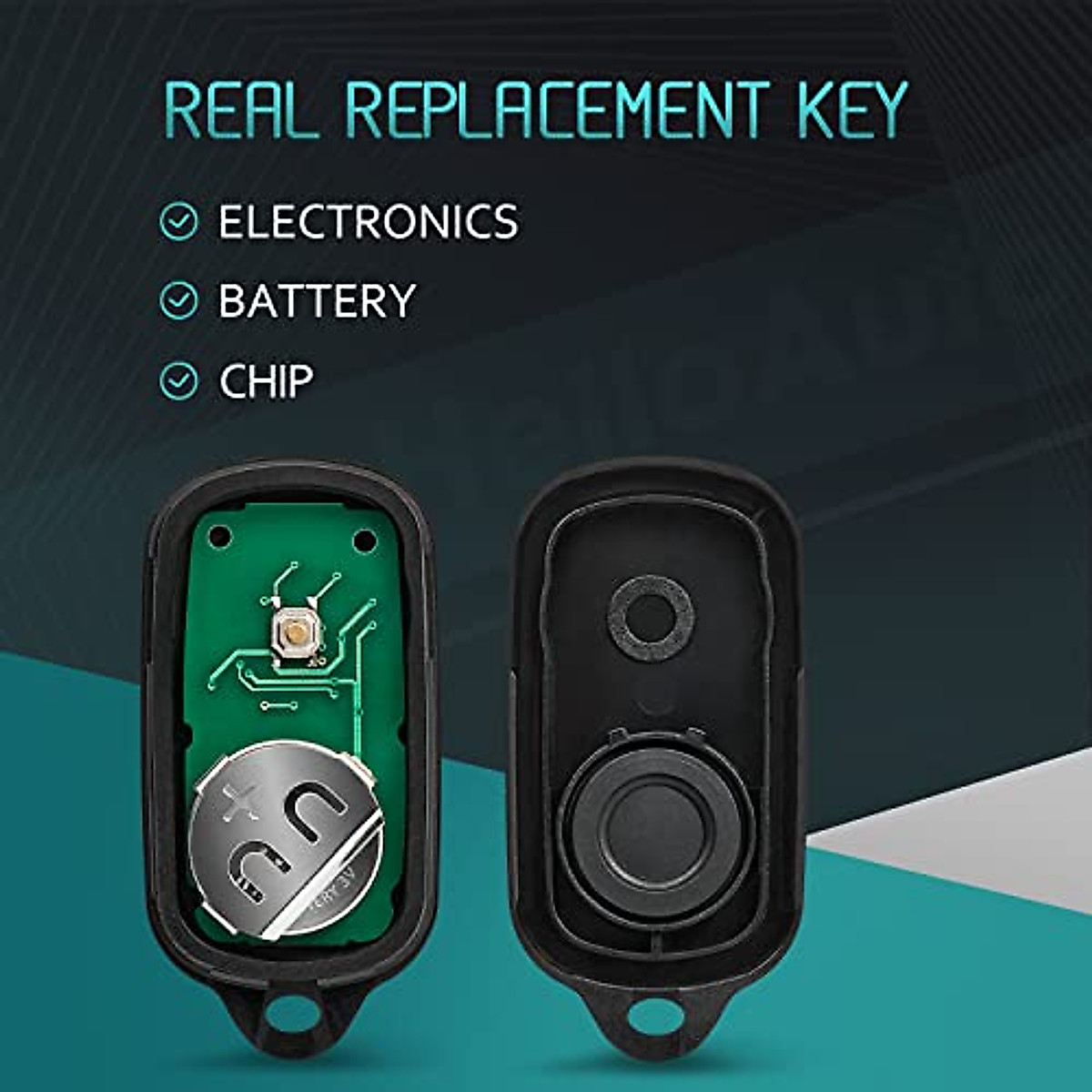 HelloAuto Key fob Fits Toyota Sequoia 2001-2007, 4Runner 1999-2009 Keyless Entry Remote Replacement Smart Key 4-Button (FCC ID: HYQ12BBX, HY12BAN, HYQ1512Y)