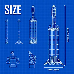 Falcon Heavy Space Rocket Building Block Set, Outer Space Model Rocket for Kids and Adults, Science Building Kit Compatible for Lego,A Collectible Space Launch System (693 Pieces)