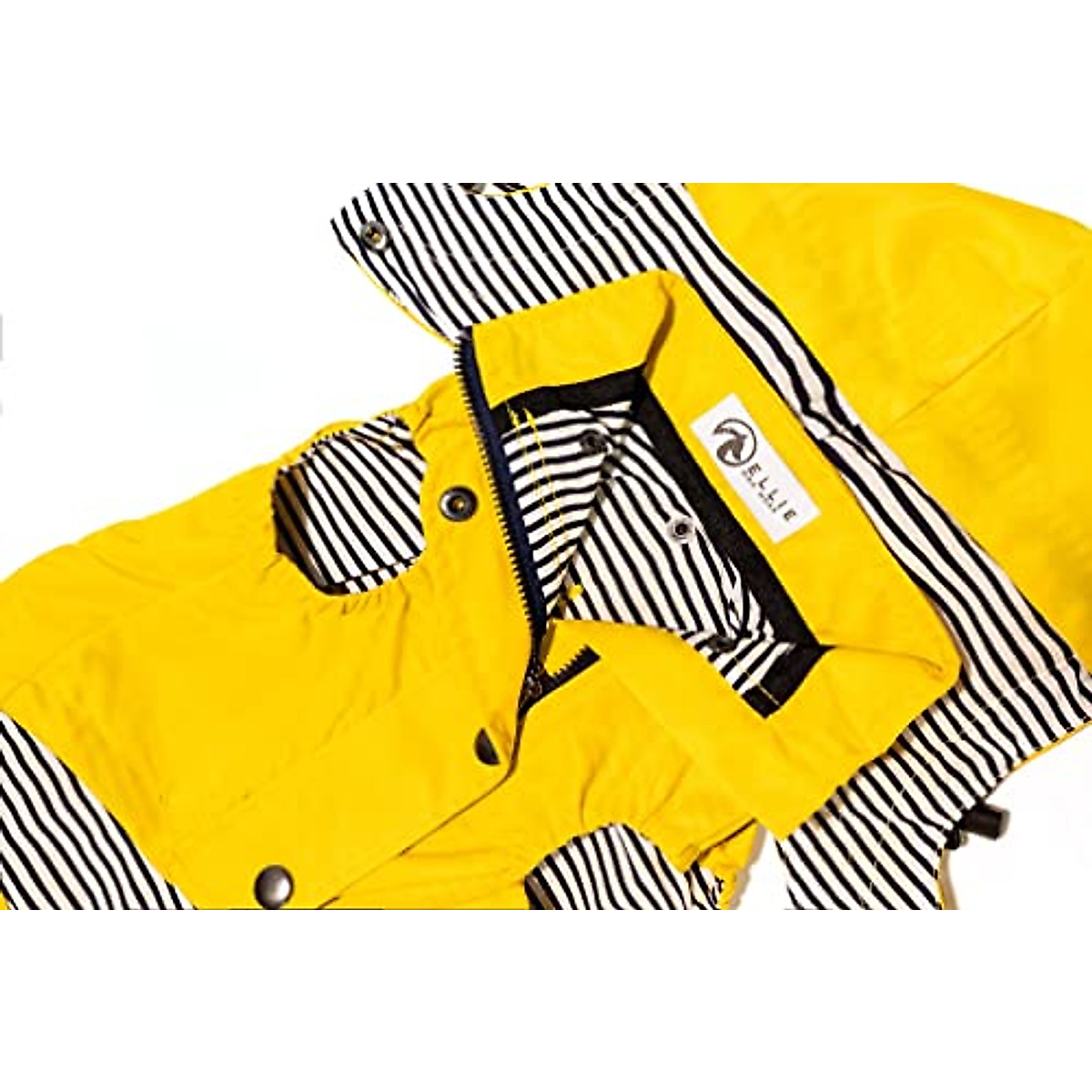 Sleeveless Zip Up Dog Raincoat with Reflective Buttons, Pockets, Rain/Water Resistant, Adjustable Drawstring, & Removable Hood - Size XS to XL - Stylish Premium Dog Raincoats (Medium, Yellow)