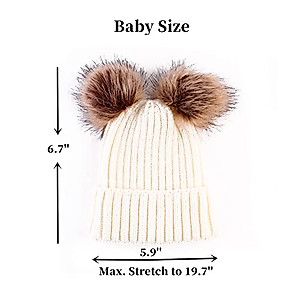 Baby Winter Warm Hat, Baby Newborn Knit Hat Infant Toddler Kid Crochet Hat Beanie Cap Beige