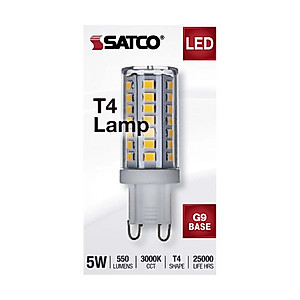 Satco S11234 5W/LED/G9/830/CL/120V/DIM – 5 Watt JCD LED; G9 Base; Clear Finish; 3000K; Soft White; 120 Volt; T4 Shape; 40W HID Equivalent; 2.13" MOL; Dimmable for Various Lighting Applications