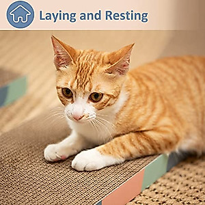 WDTKPTXL Cat Scratcher Cardboard Cat Scratch Pad Reversible Cat Scratching Mat for Indoor Cats with Catnip
