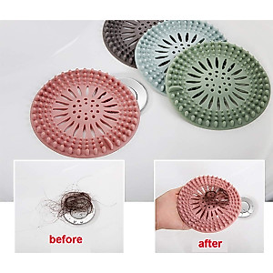 Hair Stopper Hair Catcher Durable Silicone 3 Pack Filter for Kitchen Bathroom Bath-Tub, Hair Stopper Shower Drain Covers, Drain Hair Catcher