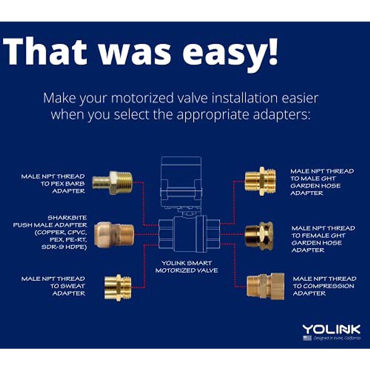 YoLink Wireless Smart Valve Control Kit, 1" Brass Motorized Valve, Wireless Valve Controller, Battery Powered Valve