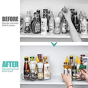 2 Tier Lazy Susan - 2 Pack 360 Degree Rotating Spice Rack - Turntable Cabinet Organizer for Cabinet, Fridge, Kitchen, Bathroom, Vanity Display Stand (2pack-9in)