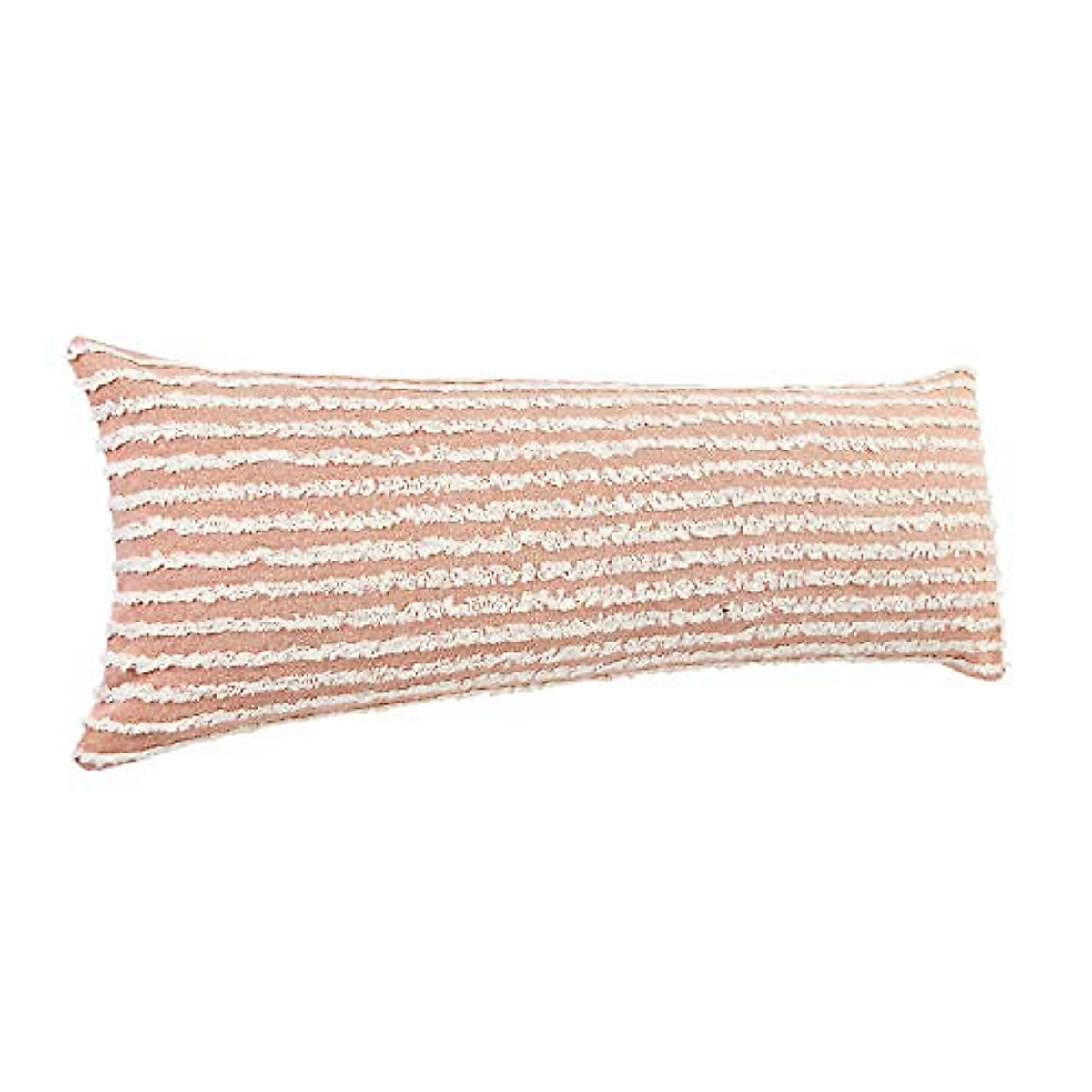 LR Home Wispy Ways Lumbar Throw Pillow, 14" x 36", Dusty Pink/Cream