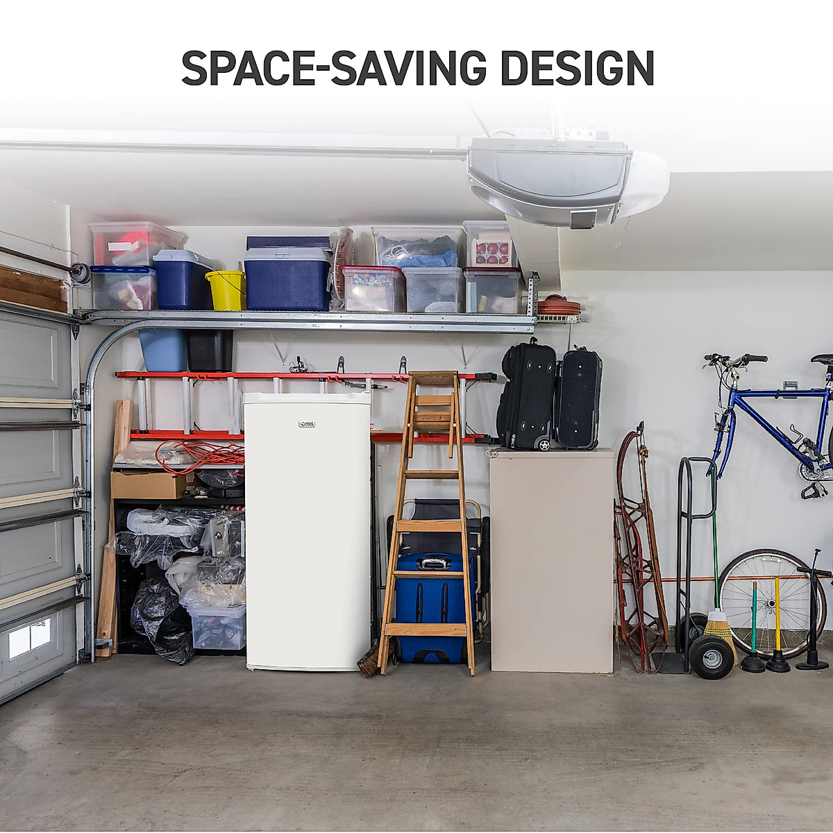 Commercial Cool Upright Freezer, Stand Up Freezer 5 Cu Ft with Reversible Door, White