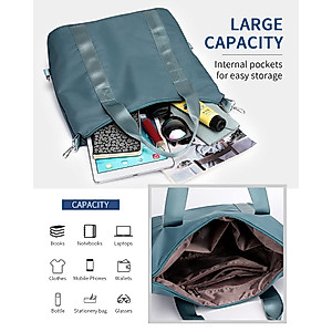 LIVACASA Large Waterproof Tote Bag for Women,Multi-Pockets Shoulder Hobo Crossbody Bag with Zipper and Top Handle