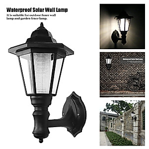 ONEVER Solar Vintage Wall Lamp Outdoor | Led Hexagonal Wall Light | Wall-Mounted Landscape | Garden Fence Yard Lamps | Waterproof Warm White (Pack of 2X)