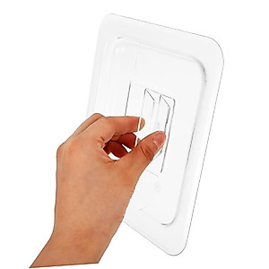 CONGARTENO 6pcs Dinner Plate Cover Clear Food Pan Polycarbonate Hotel Pan Cover Food Container Food Pan Cover Clear Steam Pan Food Pan Lid Steam Table Pan Covers Pantry Plastic Transparent