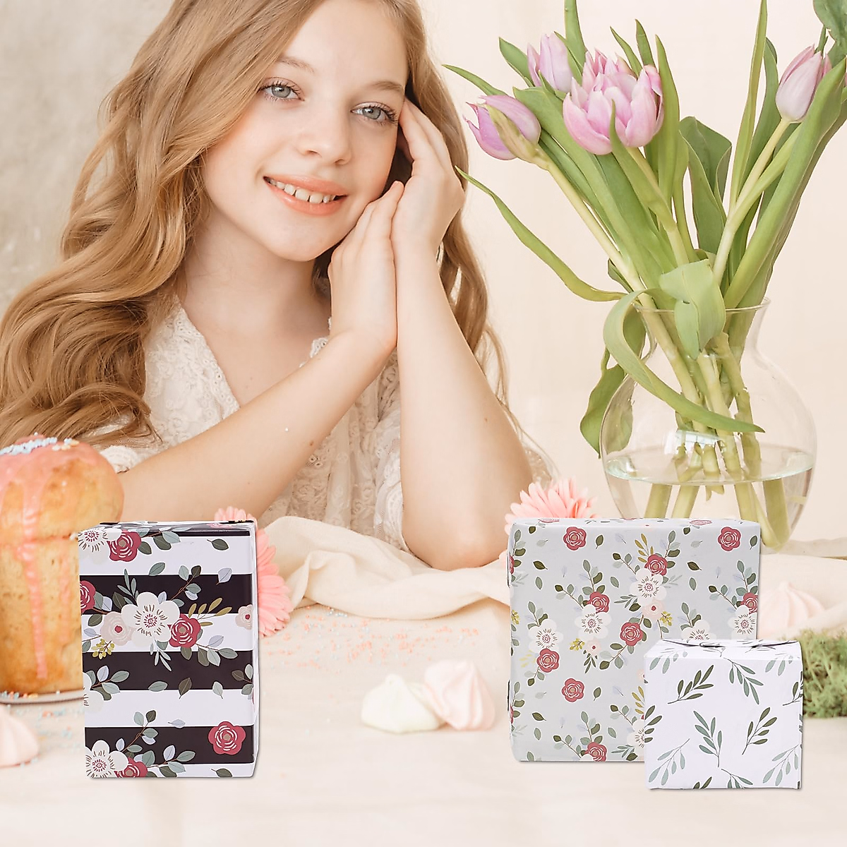 AnyDesign 12 Sheet Eucalyptus Leaves Wrapping Paper Watercolor Greenery Floral Gift Wrap Paper Folded Flat Green Leaves Art Paper for Wedding Birthday Party DIY Crafts Gift Wrapping, 19.7 x 27.6 Inch