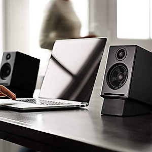 Audioengine A2+ Plus Powered Bluetooth Speakers and DS1 Desktop Speaker Stands Bundle (Black)