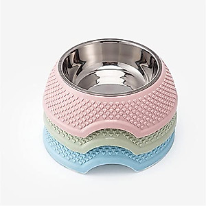 FUUIE Bowls for Food and Water Pet Feeding Bowls, Tableware, Drinking Plates, Stainless Steel Sealed Bowls (Color : Blue)
