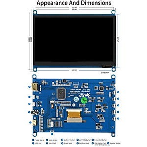 for Raspberry Pi 7inch HDMI LCD (H), 7" 1024x600 Capacitive Touch Screen IPS Display Monitor HDMI / VGA Port, for Raspberry Pi 4B/3B+/3B/2B/A+/Zero W/WH/ Jetson Nano/Banana Pi /Windows 10/8.1/8/7