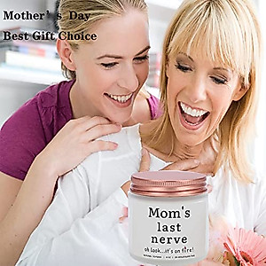 Mother's Day Gift -Funny Gifts Candles for Mom,Happy Birthday Candles for Mom, Mom’s Last Nerve -Scented Lavender Candle