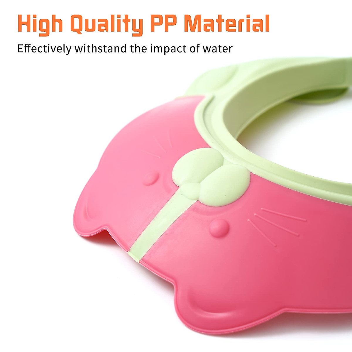 Reidio Baby Shower Cap Bathing Protection Silicone Adjustable Foldable Hair Washing Hat Shampoo Cap for Baby Toddler Kid Portable (Pink)