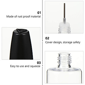 Scicalife 10pcs Needle Tip Glue Bottle Plastic Oil Bottle Steel Needle Dropper Bottles Precision Tip Applicator Bottles for DIY Quilling Craft Acrylic Painting