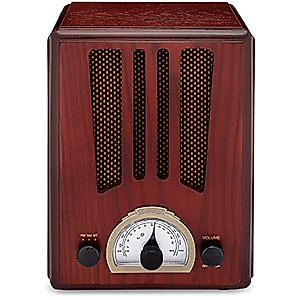 ClearClick Classic Vintage Retro Style AM/FM Radio with Bluetooth - Handmade Wooden Exterior