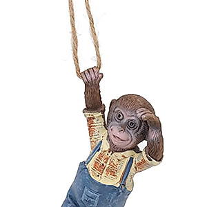 Deosdum Hanging Garden Monkey Statues Cute Simulation,Resin Monkey Garden Ornament for Outdoor Garden Lawn Patio