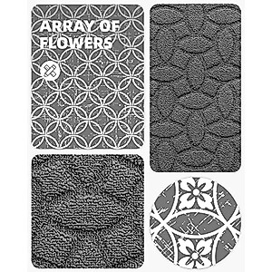 Color G Kitchen Rugs, Non Skid Kitchen Runner Rug Machine Washable Kitchen Floor Mat, Easy to Clean Kitchen Rugs and Mats, 18"x59", Grey