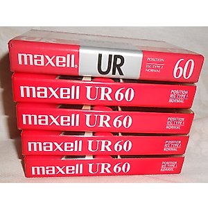 Maxell UR 60 Position IEC Type I Normal Audio Cassette - 5 Pack