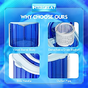 INTERGREAT Portable Washing Machine, 11 Lbs Mini Small Washer Machine, Single Tub Laundry Washer for Apartments, Dorms,Traveling, RV, Blue