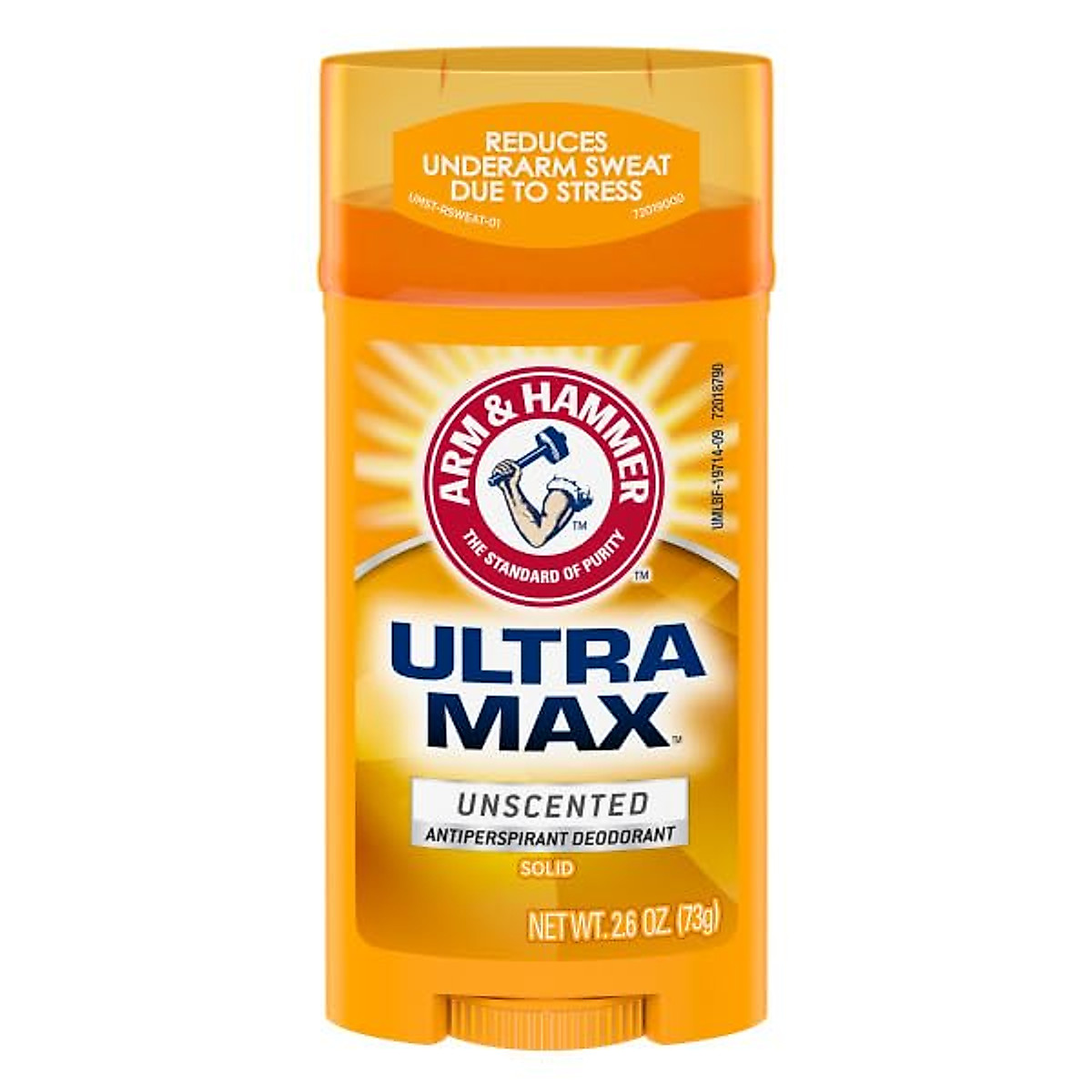 ARM & HAMMER ULTRA MAX Solid Antiperspirant Deodorant, Wide Stick, Unscented, 2.6 oz. (Pack of 5)