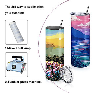 XccMe 8 Pack Sublimation Tumblers bulk,20 oz Straight Stainless Steel Tumbler,Double Wall Insulated Sublimation Blanks with Lid,Straw,Individually Boxed,Polymer Coating for Mug Press Machine