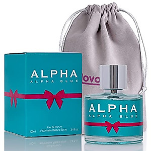 NovoGlow Alpha Blue for Women - 3.4 Fl Oz Oz Eau De Parfum Spray - Long Lasting Fruity & Floral Fragrance Smell Fresh & Feminine All Day Includes Carrying Pouch Gift for Women for All Occasions