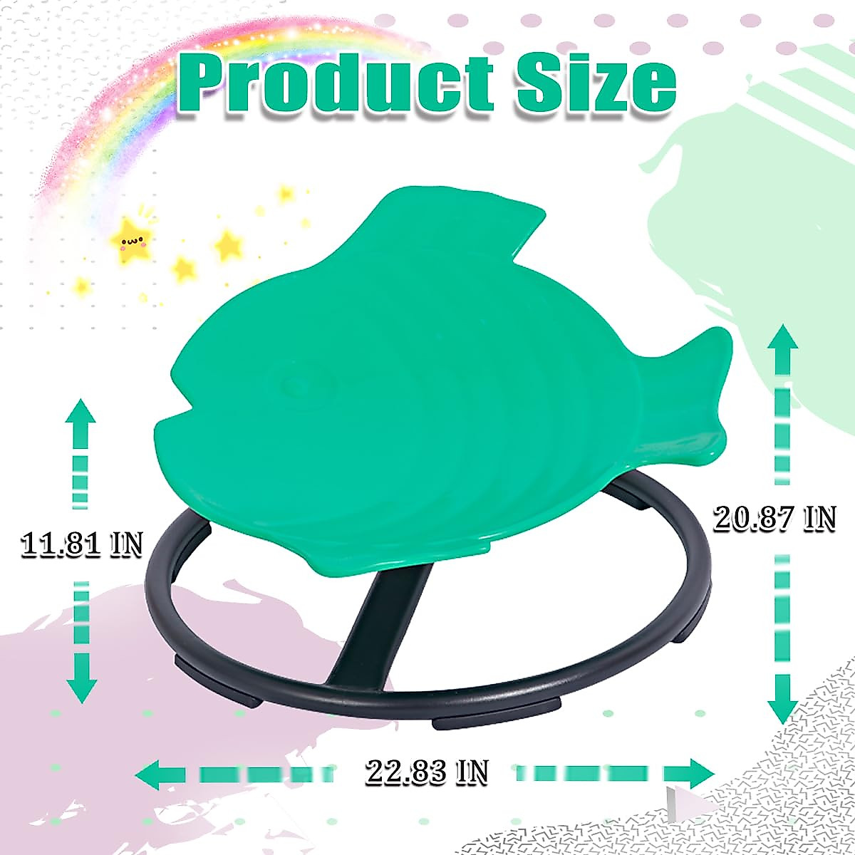 Luanka Kids Swivel Chair Sensory,Autism Chairs for Kids,Sensory Spinning Chair for Kids Autism,Toddler Coordination Sensory Products for Ages 3 Years and UP,Gifts for Kids with Autism (Green)