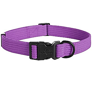 lynxking Dog Collar Soft Padded Breathable Cotton Solid Color Strong Adjustable Pet Collar for Little Puppy