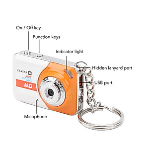 Pomya Mini DV Camera, Small Video Camera Recorder Motion Detection Support 32G Memory, USB Mini Camera Keychain Video Recorder for Webcam, Kids Students ()