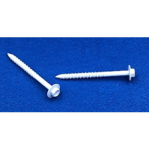 1/4" x 3" Length Under Head, Hex Drive, Concrete Screw & Masonry Fastener (100, White)
