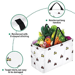 Bicycle Full Print Large Capacity Laundry Organizer Tote Bag - Reusable and Foldable Oxford Cloth Shopping Bags