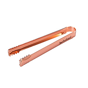 Stainless Steel Ice Bucket Tongs - Mini Serving Tongs Metal Appetizers Tongs for Serving Ice Sugar Whiskey Rock Dessert (Rose Gold)