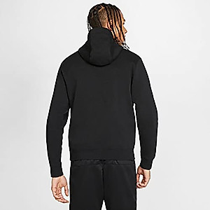 Nike Men's Sportswear Club Fleece Full Zip Hoodie, Fleece Zip-Up Hoodie Men, Black/Black/White, L-T