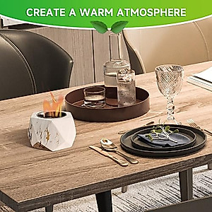 Tabletop Fire Pit Ethanol Fire Pit Portable Fire Concrete Bowl Pot Fireplace Portable Mini Fire Pit for Parties and Gifts Smokeless and Odorless (White)