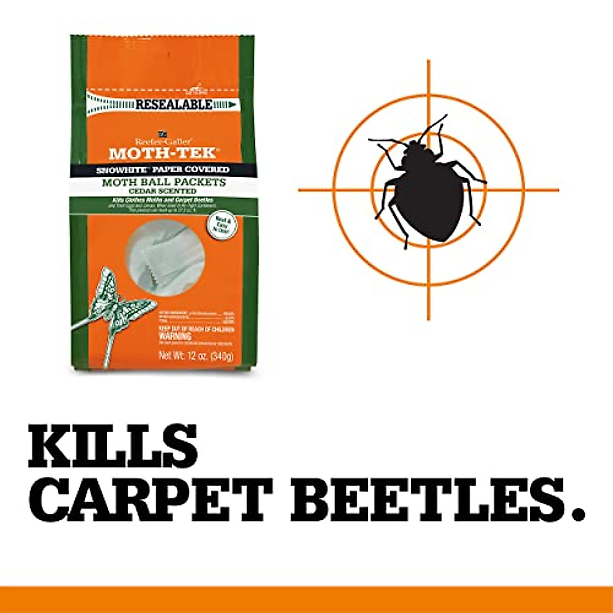 Reefer-Galler Moth-Tek Snowhite Cedar Scented Moth Ball Packets 12 oz (6)