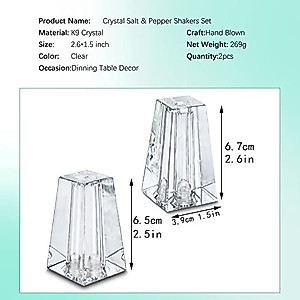 Set 2 Mini Crystal Salt & Pepper Shakers Set,Modern Art Glass Kitchenware Ornaments,Essential Dining Table Refillable Tool Creative Housewarming Gift