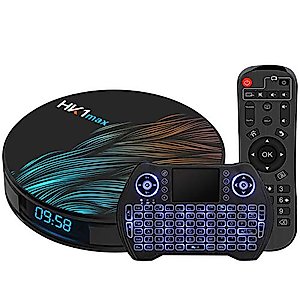 Android TV Box 11.0 4GB 64GB Smart TV Box Android Box RK3318 USB 3.0 Ultra HD 1080P 4K HDR WiFi 2.4GHz 5.8GHz BT 4.1 Set Top Box with Mini Wireless Backlit Keyboard