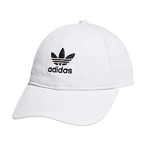 adidas Originals Men's Relaxed Fit Strapback Hat, White/Black, One Size