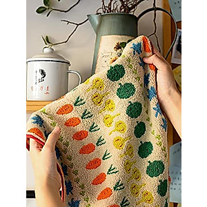 Cute Aesthetic Kitchen Towels, Aesthetic Kitchen Accessories, Set of 2 13.5X30 inches hand towels, Seasonal Kitchen Towels, Kids Bathroom Towels, Vegetable Kitchen Towels