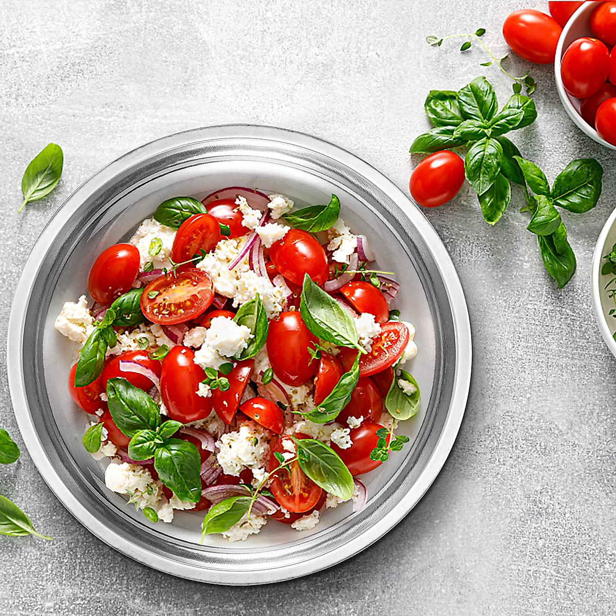 WUWEOT 10 Pack Stainless Steel Dinner Plates, 10" Round Kitchen Metal Dish Plates, Rust-Proof Camping Serving Plates for BBQ, Snack, Salad, Appetizer, Fruit, Cookies