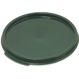 Carlisle FoodService Products Storplus Round Food Storage Container Lid with Stackable Design for Catering, Buffests, Restaurants, Polycarbonate, 2-4 Quarts, Forest Green