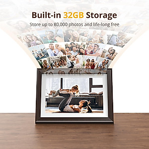 Dragon Touch Digital Picture Frame WiFi 10 inch IPS Touch Screen HD Display, 16GB Storage, Auto-Rotate, Share Photos via App, Email, Cloud - Classic 10