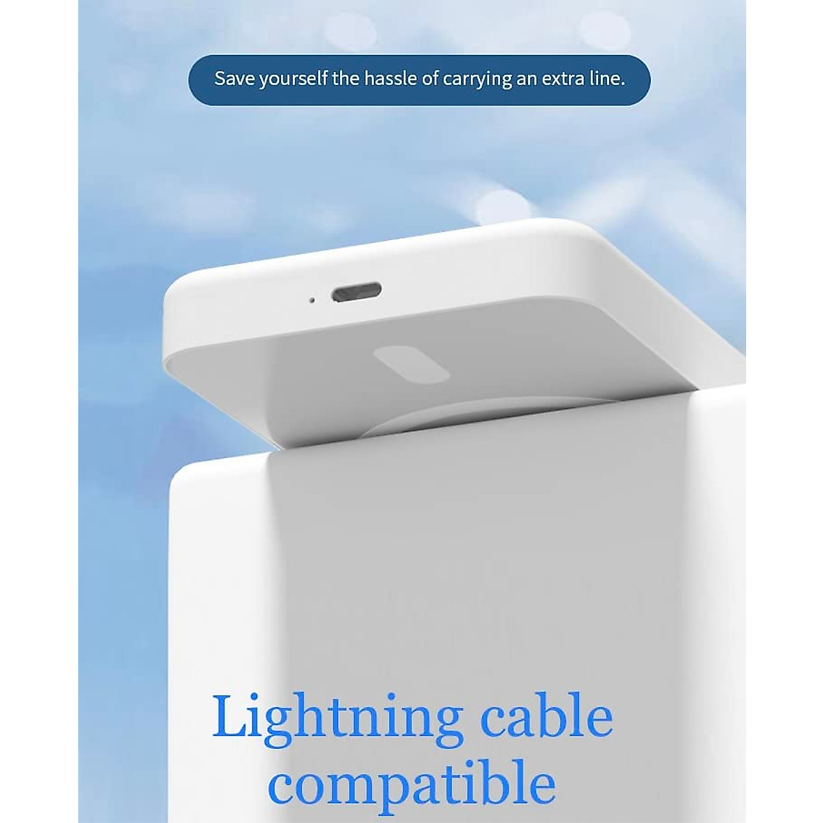 Magnetic Portable Charger Compatible with iPhone Lighting Cable to Charge, no Extra Cable Needed MagSafe Battery Pack, 5000mAh Magnetic Charging Power Bank, Fast Wireless Charge